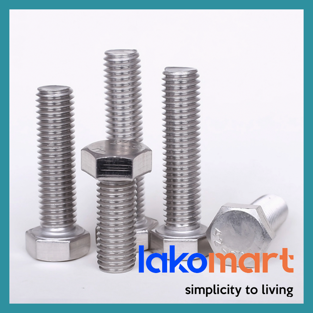 304 Grade Stainless Steel M16 Hexagon Bolt (5pcs per order) – lakomart.sg