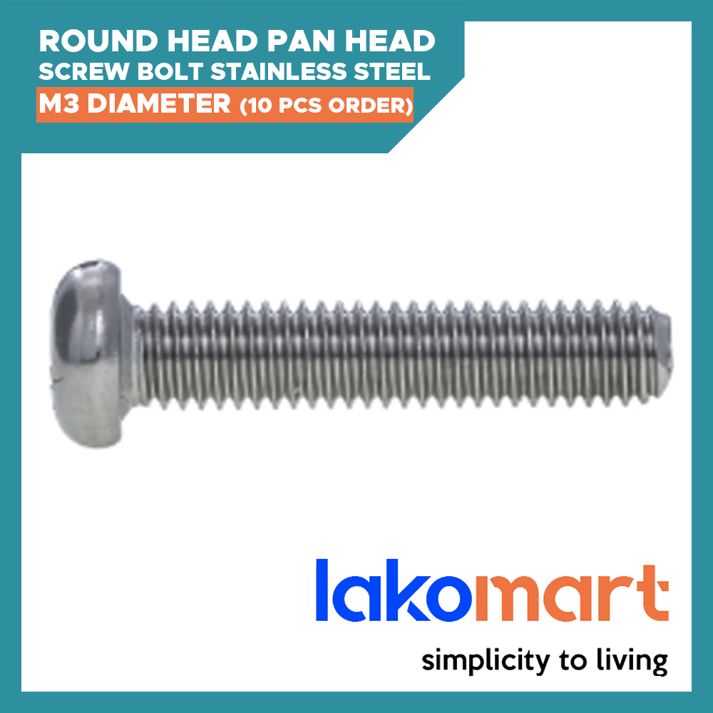 M3 Diameter Stainless Steel Plus/ Cross/ Philips Head Round Head Pan H ...