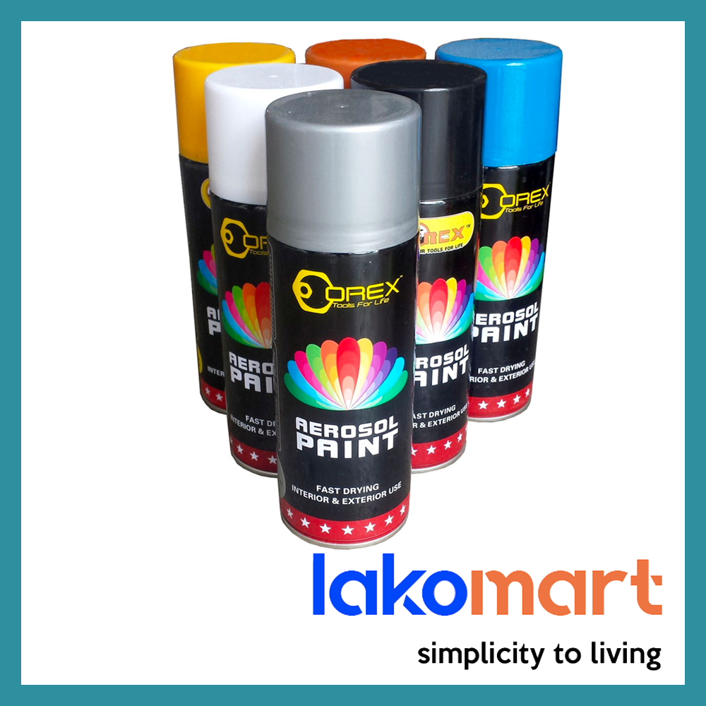 OREX Fast Drying Aerosol Acrylic Lacquer Spray Paint / Anti-Rust Prime ...