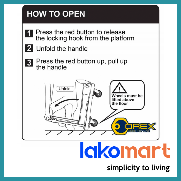 OREX Foldable Portable Trolley (180kg weight load) – lakomart.sg