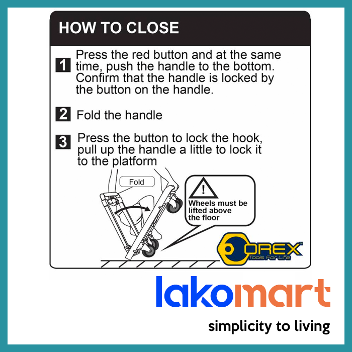OREX Foldable Portable Trolley (180kg weight load) – lakomart.sg