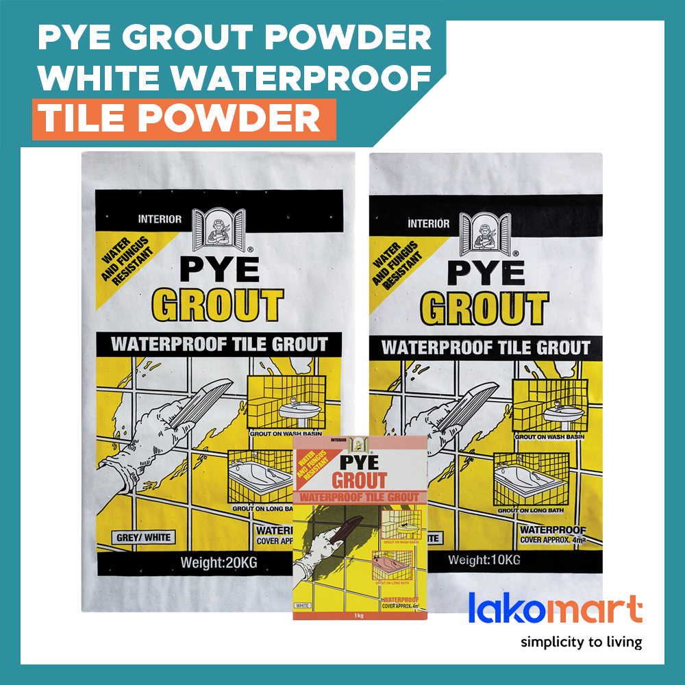 PYE GROUT (POWDER) White Waterproof Tile Grout Powder (1KG) – lakomart.sg