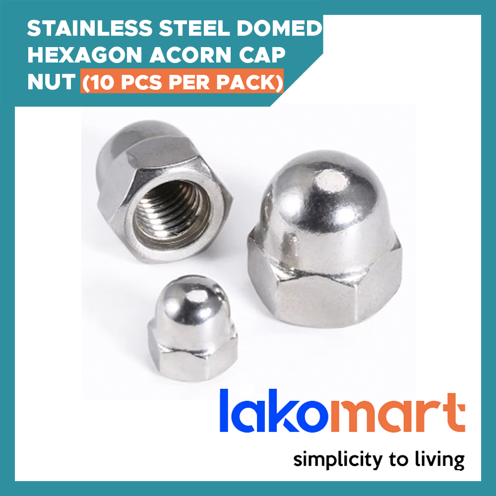 Stainless Steel Hexagon Domed Acorn Cap Nut (10pcs per order) (M12 to ...