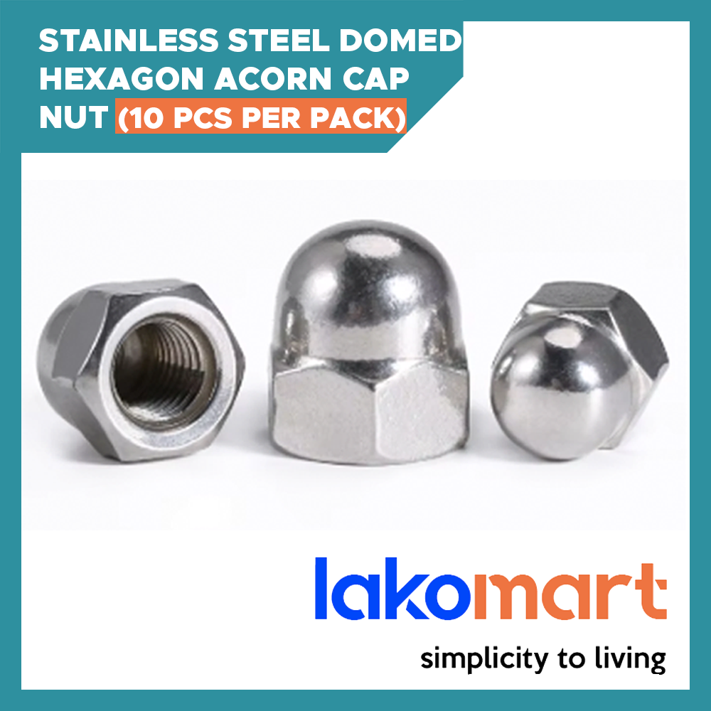 Stainless Steel Hexagon Domed Acorn Cap Nut (10pcs per order) (M12 to ...