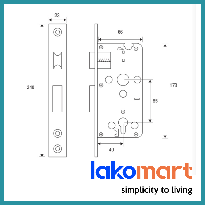 Stainless Steel Mortise Mortice Lock for Door Entrance (Backset: 20-60 ...