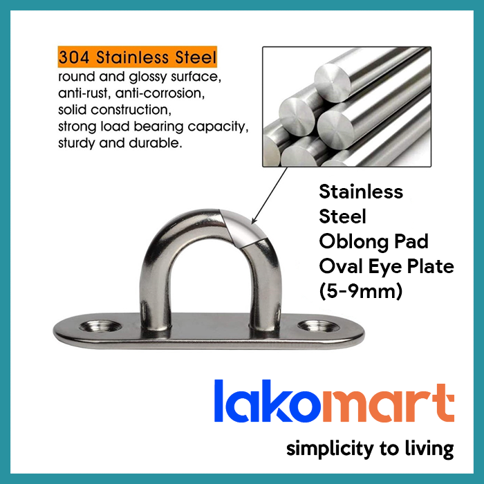 Stainless Steel Oblong Pad Oval Eye Plate (5-9mm) – lakomart.sg