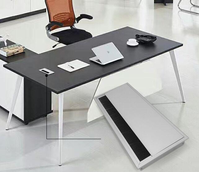 Aluminium Alloy Rectangle Wire Cover Grommet Table Desk Wire Cover Org ...