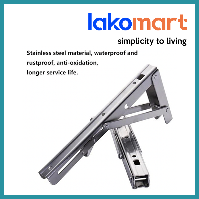 2 Pcs Stainless Steel Folding L Bracket Release Catch Shelf Support Br ...